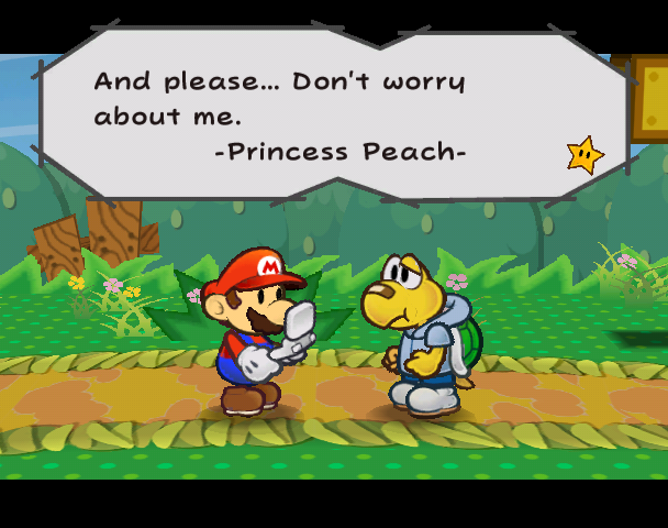File:PMTTYD Don't Worry About Peach.png - Super Mario Wiki, the Mario ...