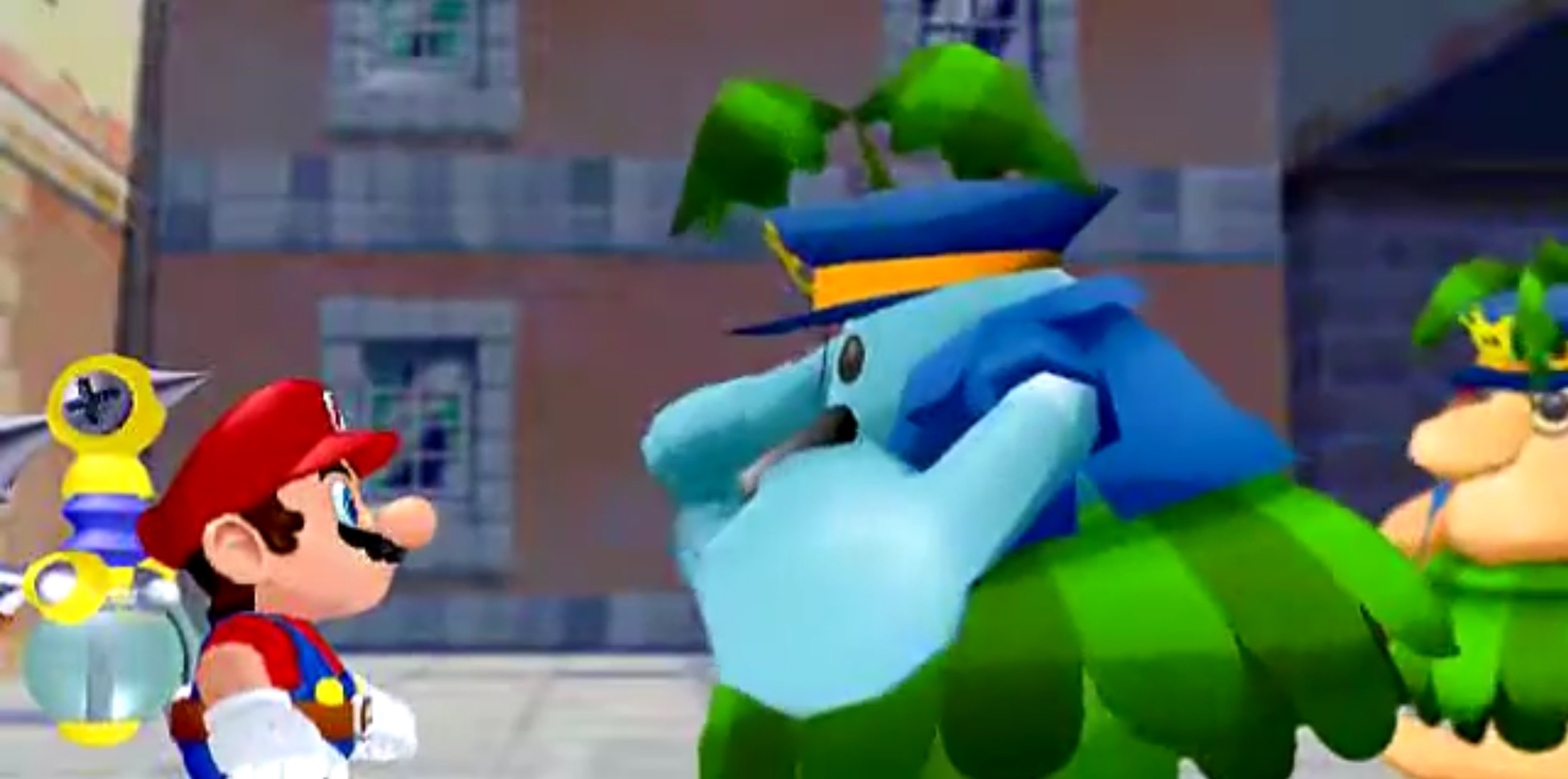 File:SMS Isle Delfino Police talking to Mario.jpg - Super Mario Wiki ...