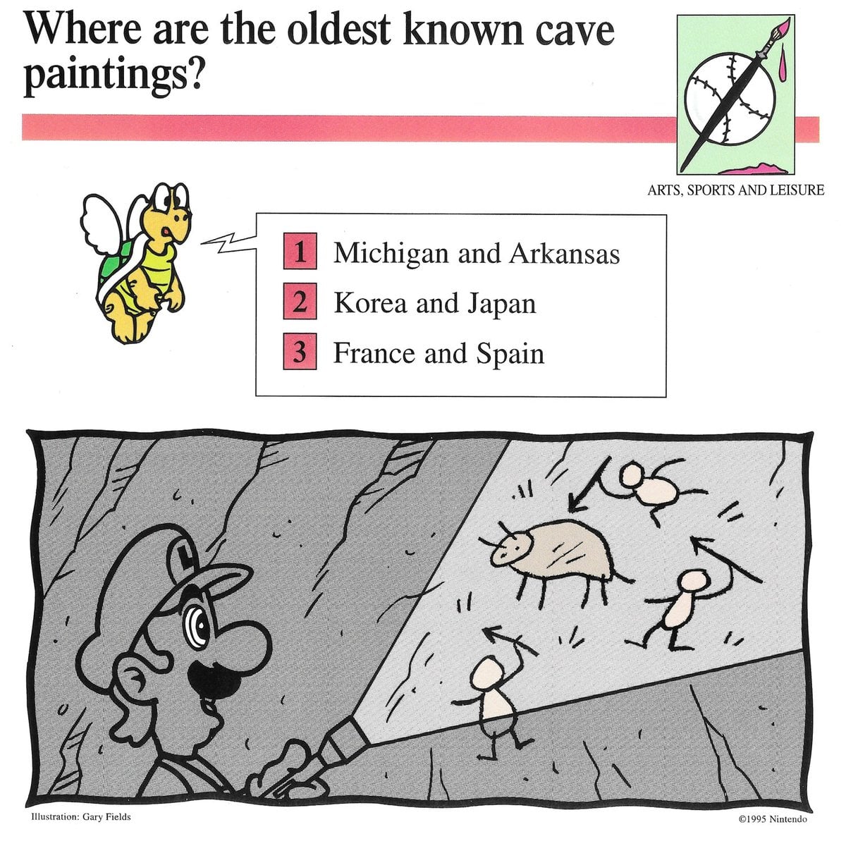 File:Oldest cave paintings quiz card.jpg - Super Mario Wiki, the Mario ...