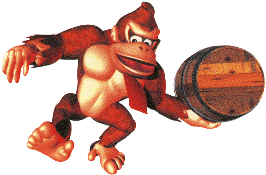 File:DK throwing a barrel.png - Super Mario Wiki, the Mario encyclopedia