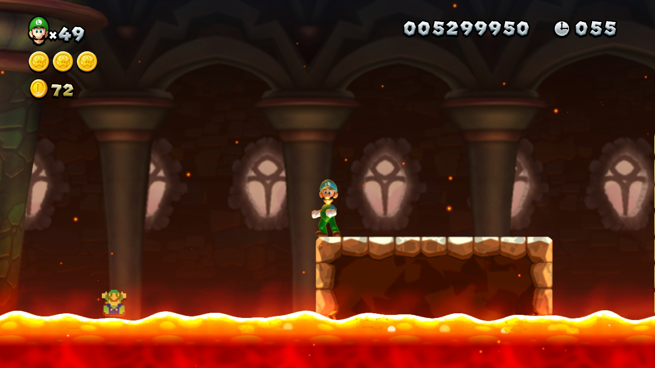 File:NSLU Morton's Lava-Block Castle Luigi Sighting.png - Super Mario ...