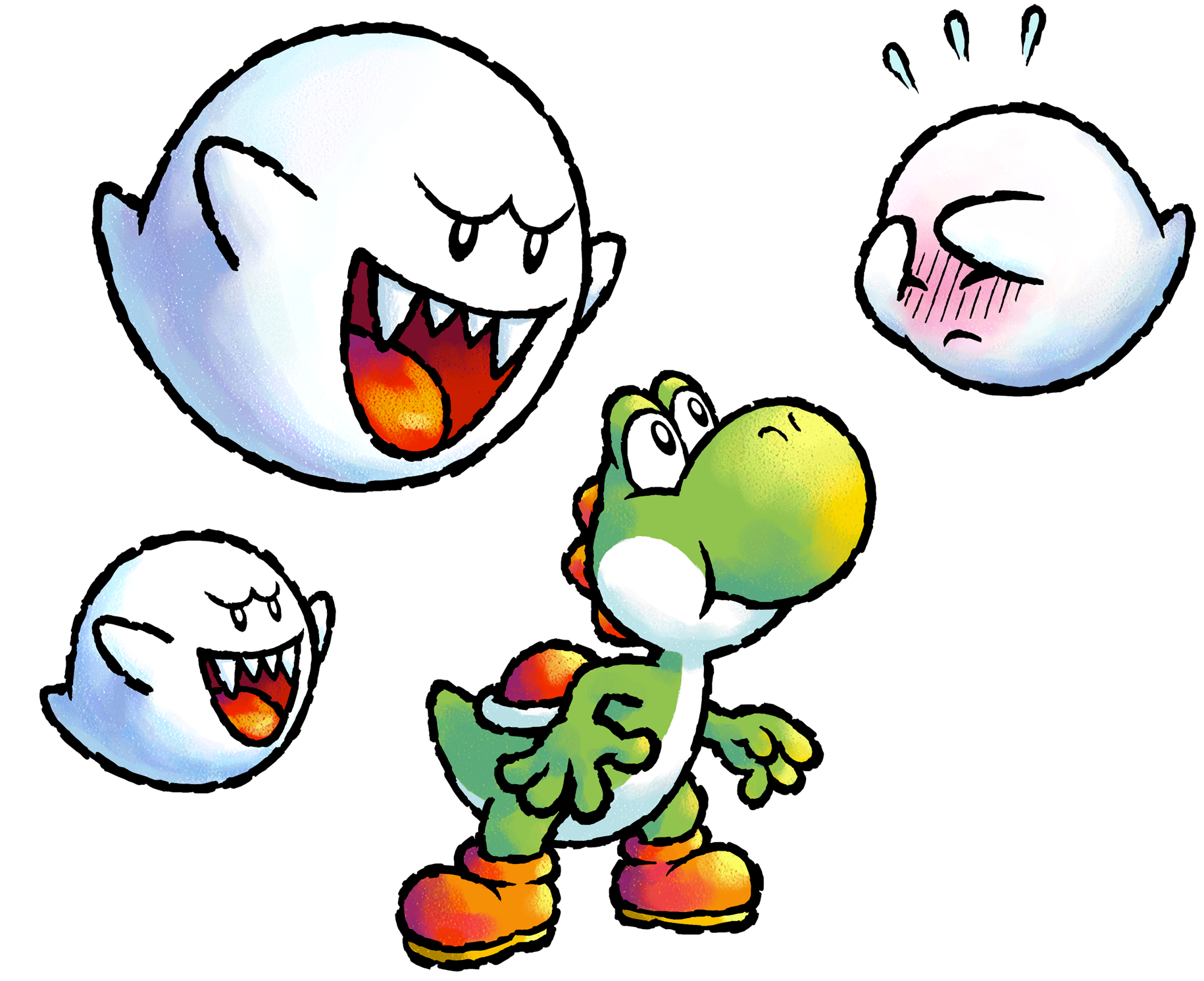 File:Yoshi and Boos YTT art.png - Super Mario Wiki, the Mario encyclopedia