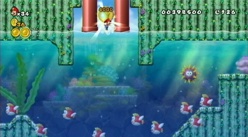 File:NSMBW W1-4 2nd Star Coin.jpg - Super Mario Wiki, the Mario ...