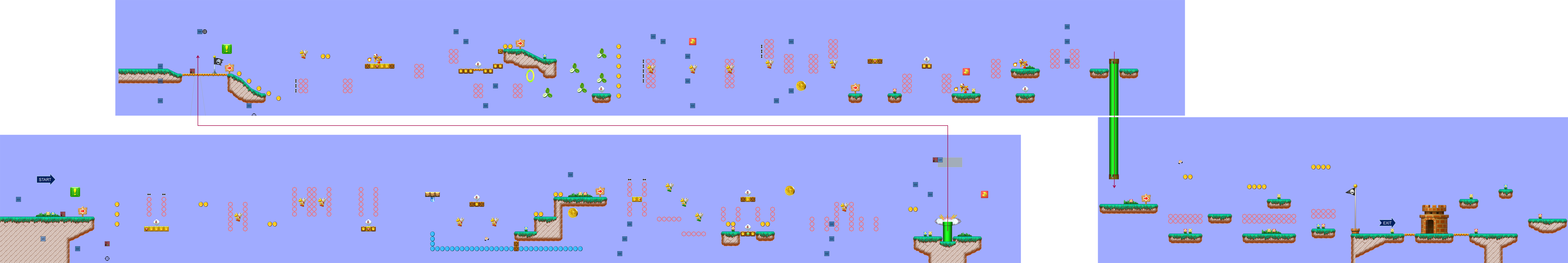 File:NSMBU Snaking Above Mist Valley Map.png - Super Mario Wiki, the ...