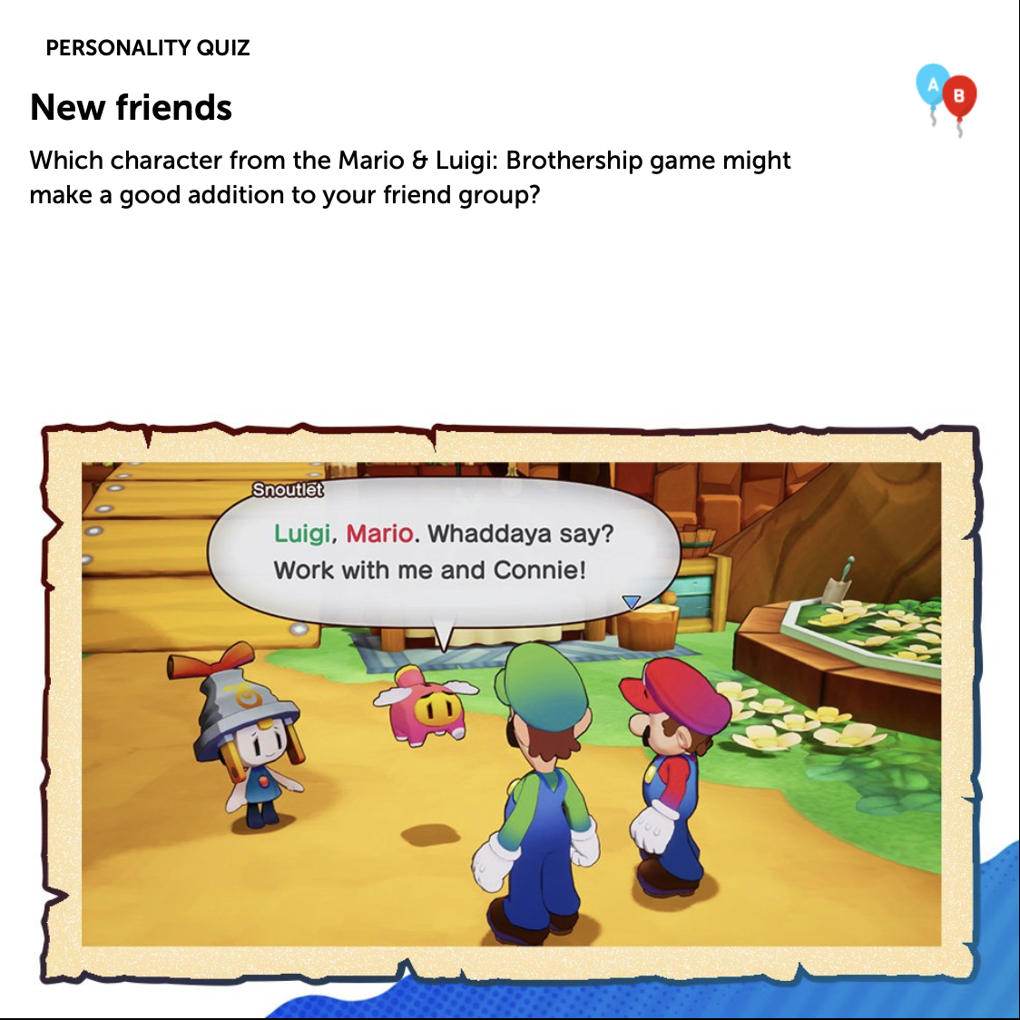 Mario & Luigi: Brothership Friend Group Personality Quiz - Super Mario ...