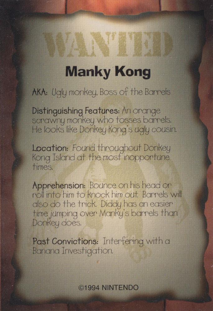 File:NP Manky Kong card back.jpg - Super Mario Wiki, the Mario encyclopedia