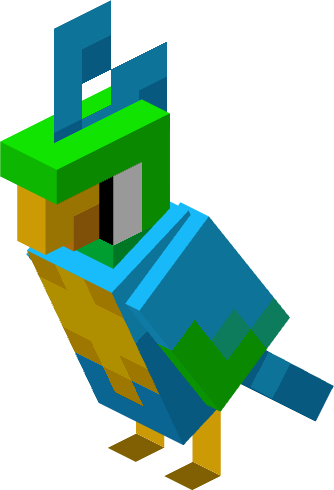 File:Minecraft Mario Mash-Up Cyan Parrot Render.png - Super Mario Wiki ...