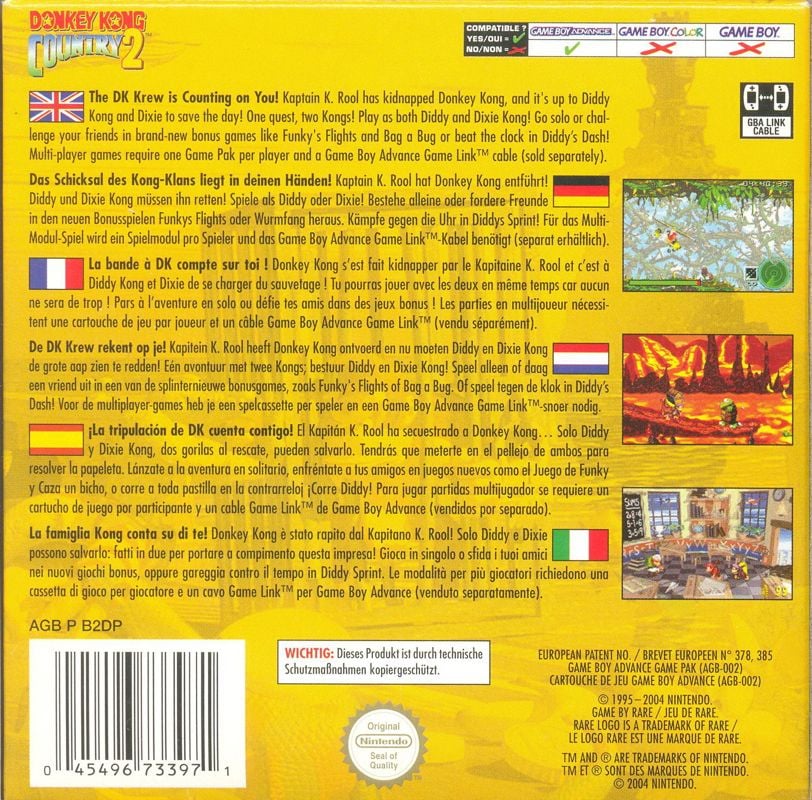 File:DKC2 GBA EU Back Cover.jpg - Super Mario Wiki, the Mario encyclopedia