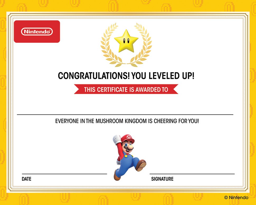 File:PN Mario Graduation Certificate template.jpg - Super Mario Wiki ...