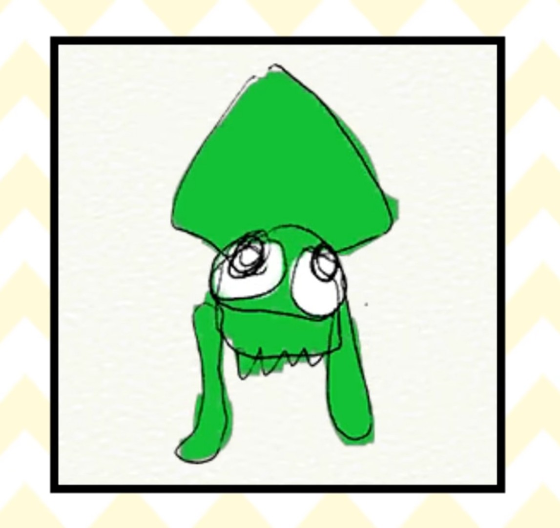 File:WWG Green Inkling Squid amiibo Drawing.jpg - Super Mario Wiki, the ...