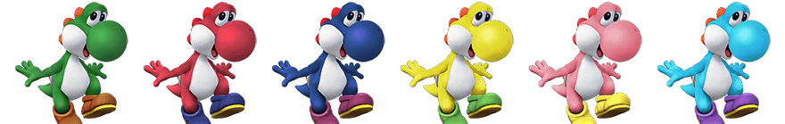 File:Brawl Yoshi Colors Barlw.png - Super Mario Wiki, the Mario ...