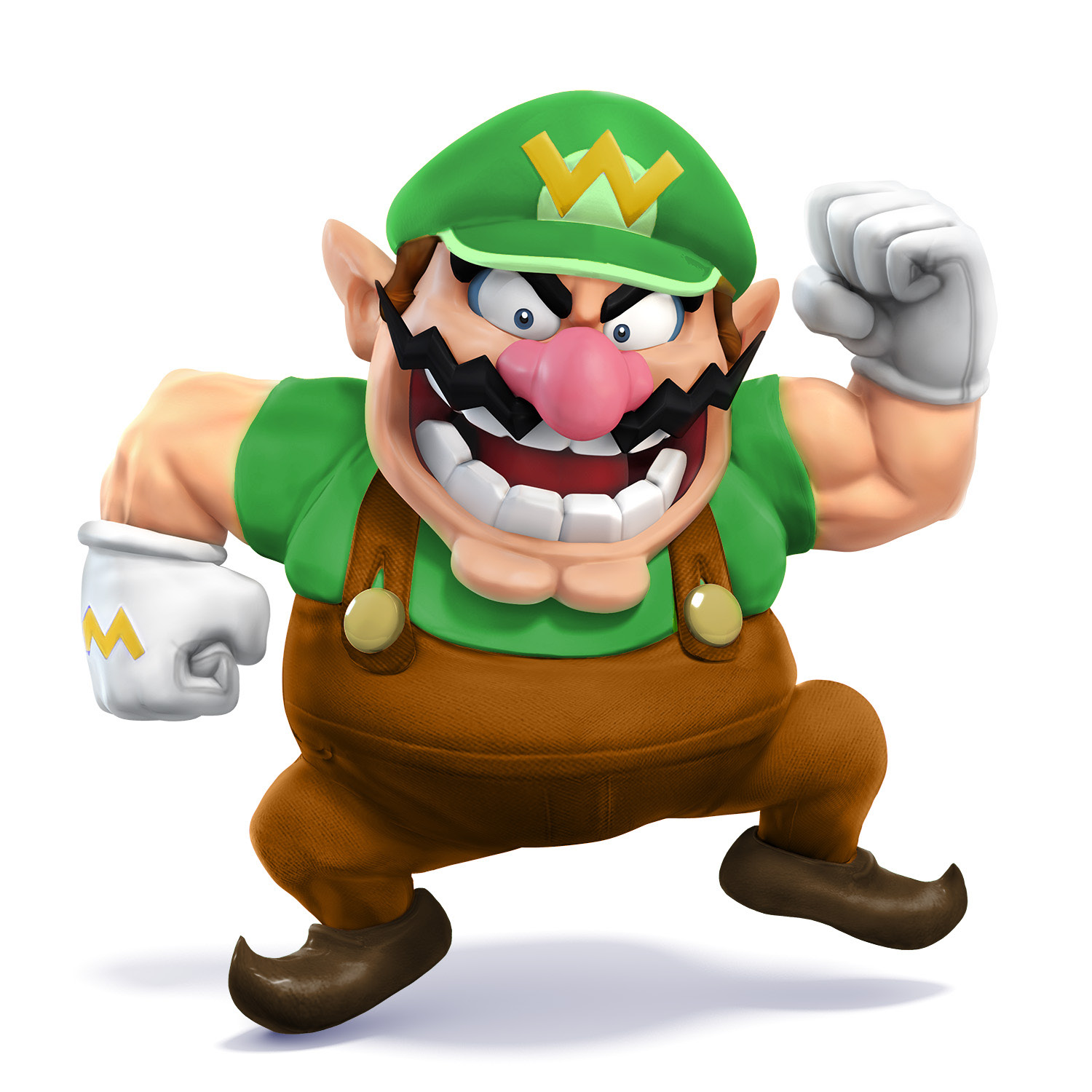 File:Wario SSB4 Artwork Overalls - Green.jpg - Super Mario Wiki, the ...