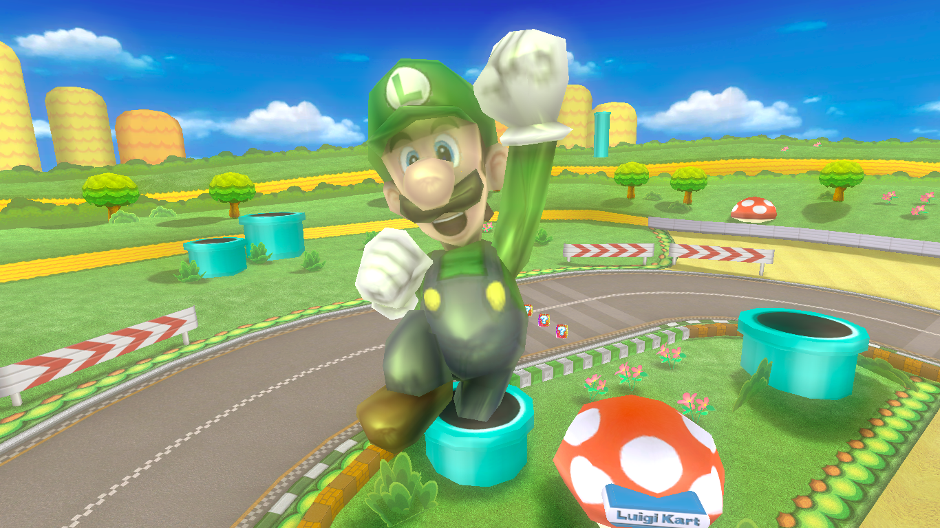 File:MKW Luigi Circuit Luigi Statue.png - Super Mario Wiki, the Mario ...