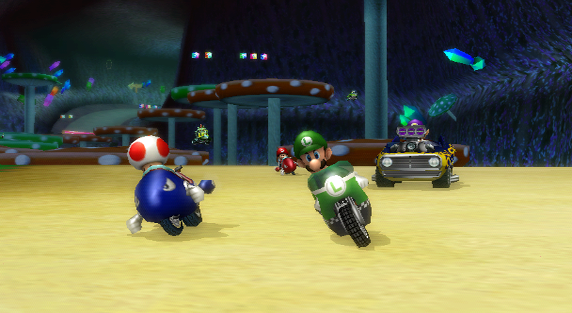 File:Mushroom Gorge MKWii exiting cave.png - Super Mario Wiki, the ...