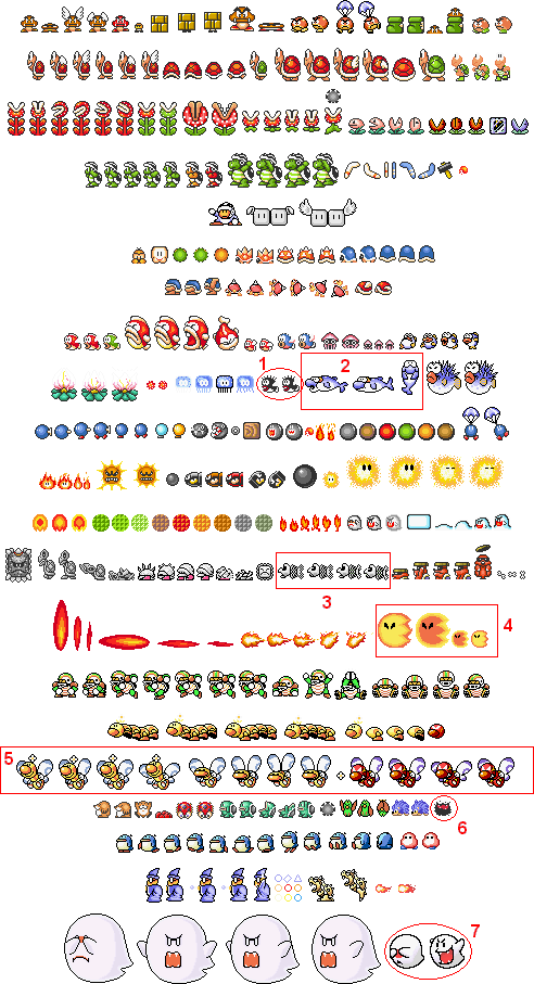 File:SMA4 Unused Enemies Sprites.png - Super Mario Wiki, the Mario ...