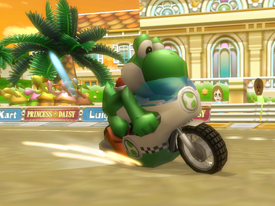 File:Yoshi bike leaning.png - Super Mario Wiki, the Mario encyclopedia