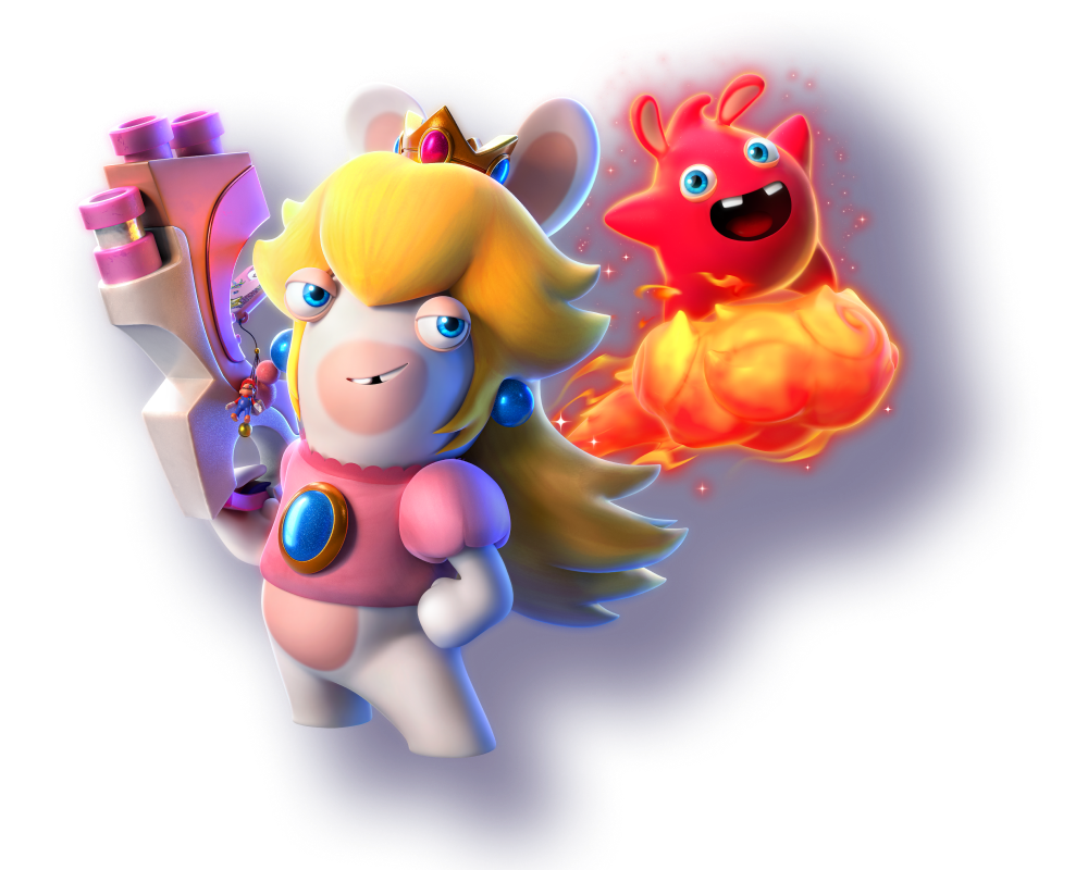 File:MRSOH Rabbid Peach and Spark.png - Super Mario Wiki, the Mario ...