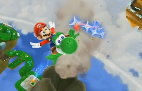 File:SMG2 Mario and Yoshi Flying.png - Super Mario Wiki, the Mario ...