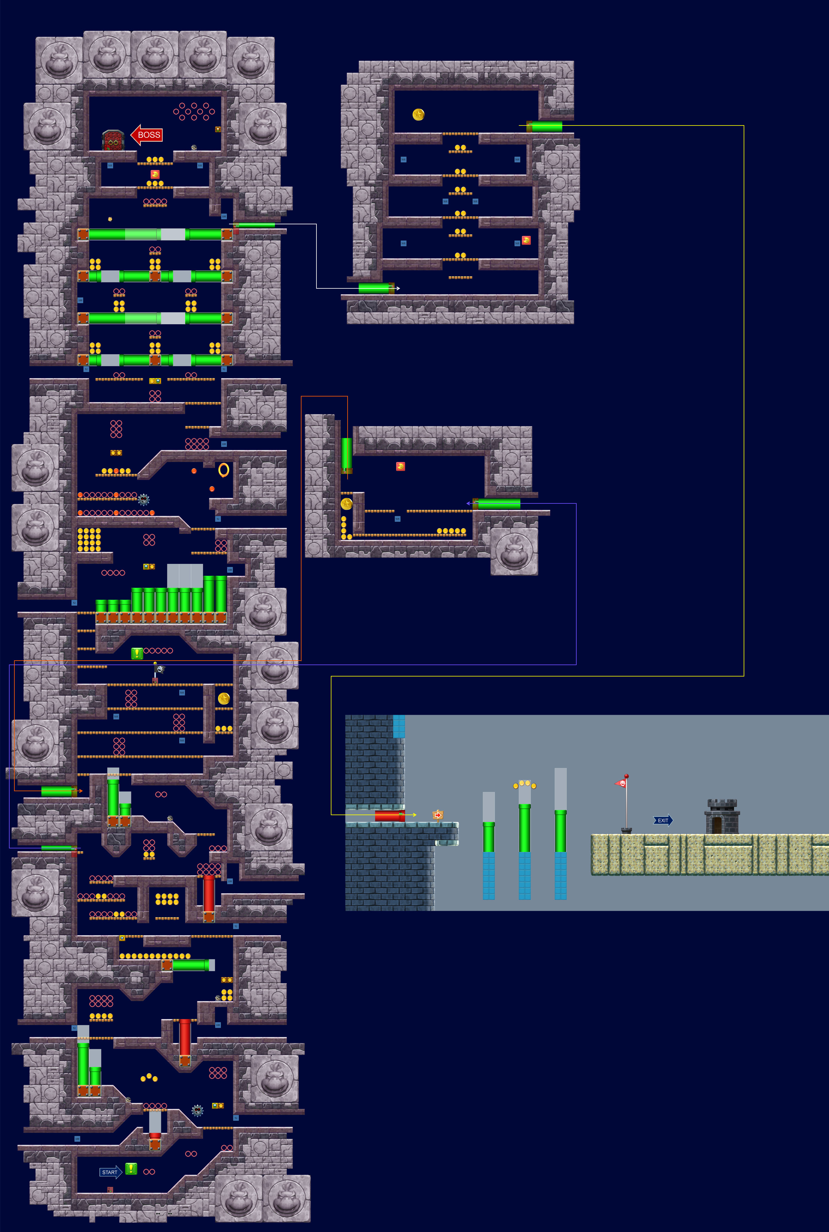 File:NSMBU Grinding-Stone Tower Map.jpg - Super Mario Wiki, the Mario ...