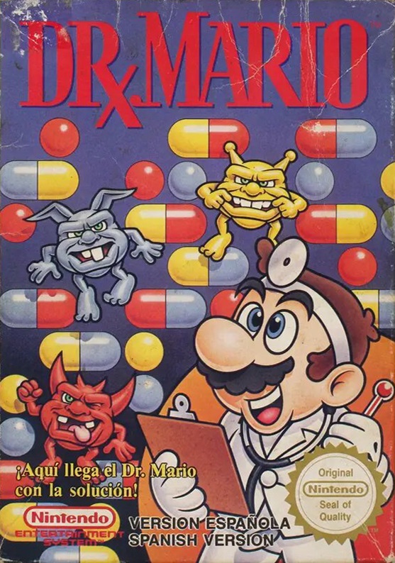 File:Dr Mario NES box ESP.jpg - Super Mario Wiki, the Mario encyclopedia