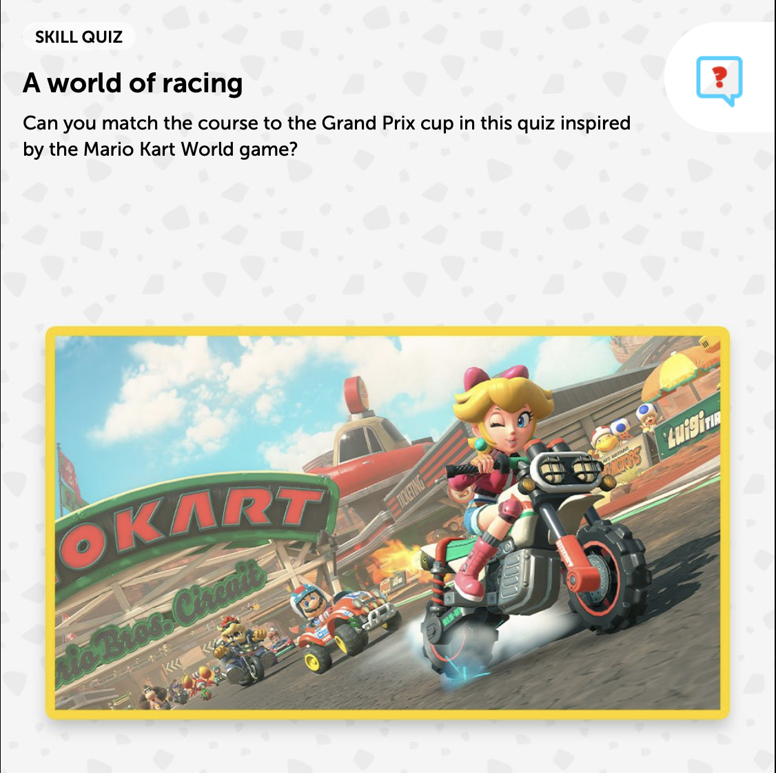 Quiz: A world of racing - Super Mario Wiki, the Mario encyclopedia