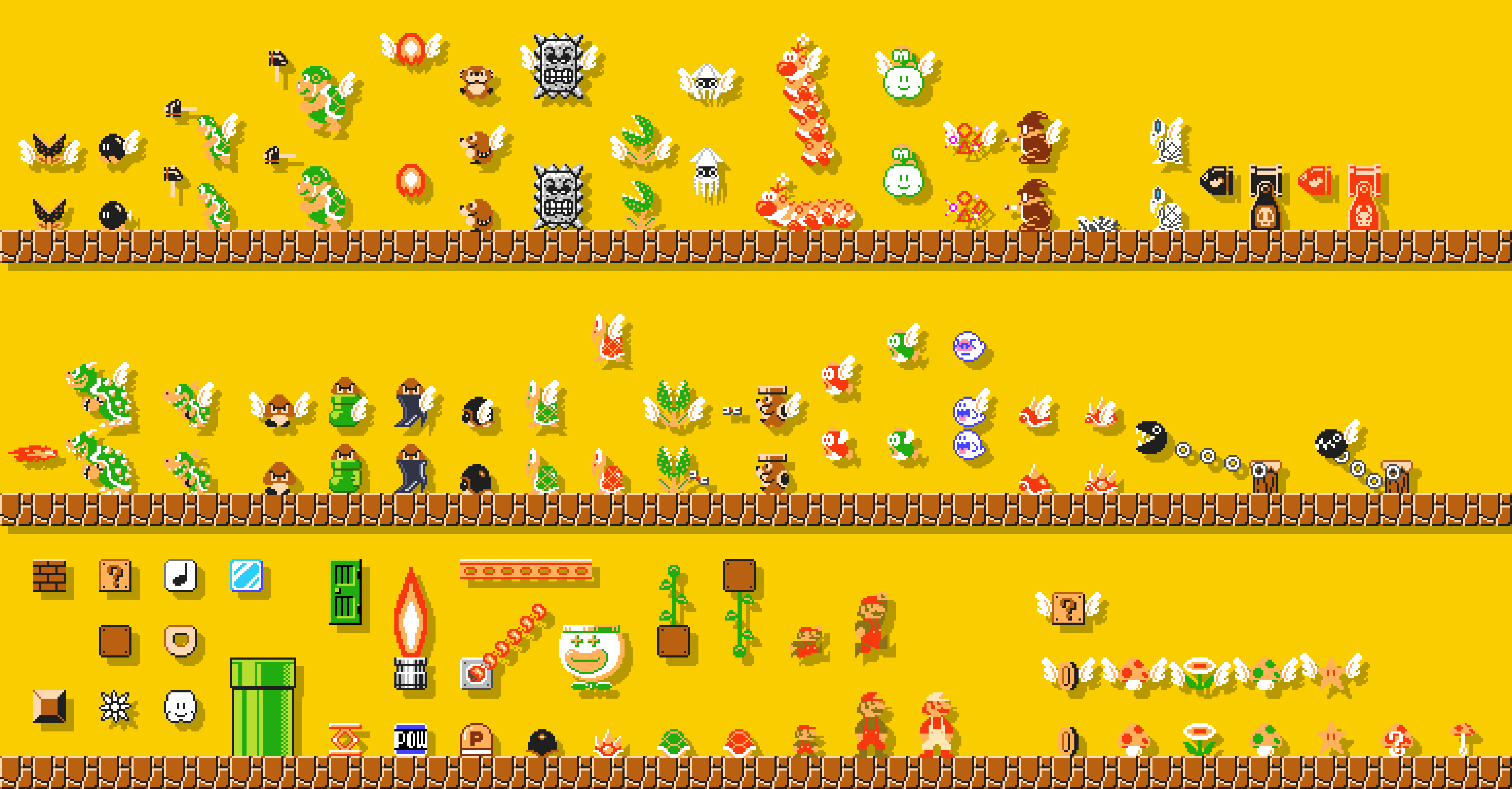 File:Super Mario Maker - Sprites artwork - Super Mario Bros..png ...