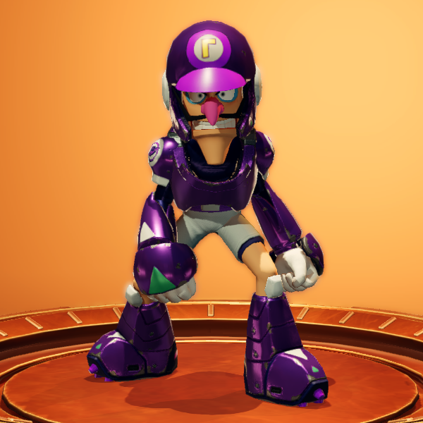 File:Waluigi (Muscle Gear) - Mario Strikers Battle League.png - Super ...