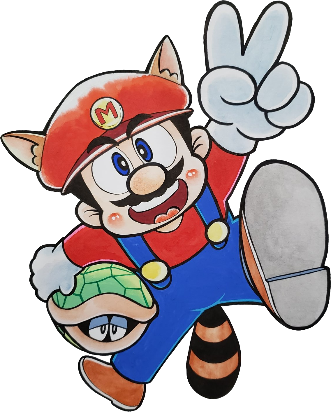 File:Raccoon Mario SMB3 cover KC Mario.png - Super Mario Wiki, the ...