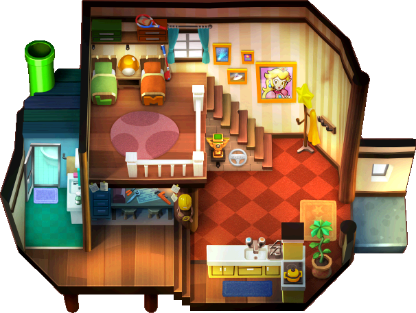 File:M&LSSBM Mario's house interior.png - Super Mario Wiki, the Mario ...