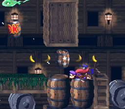 File:DKC2 SNES Lockjaw's Locker - Star Barrel.png - Super Mario Wiki ...