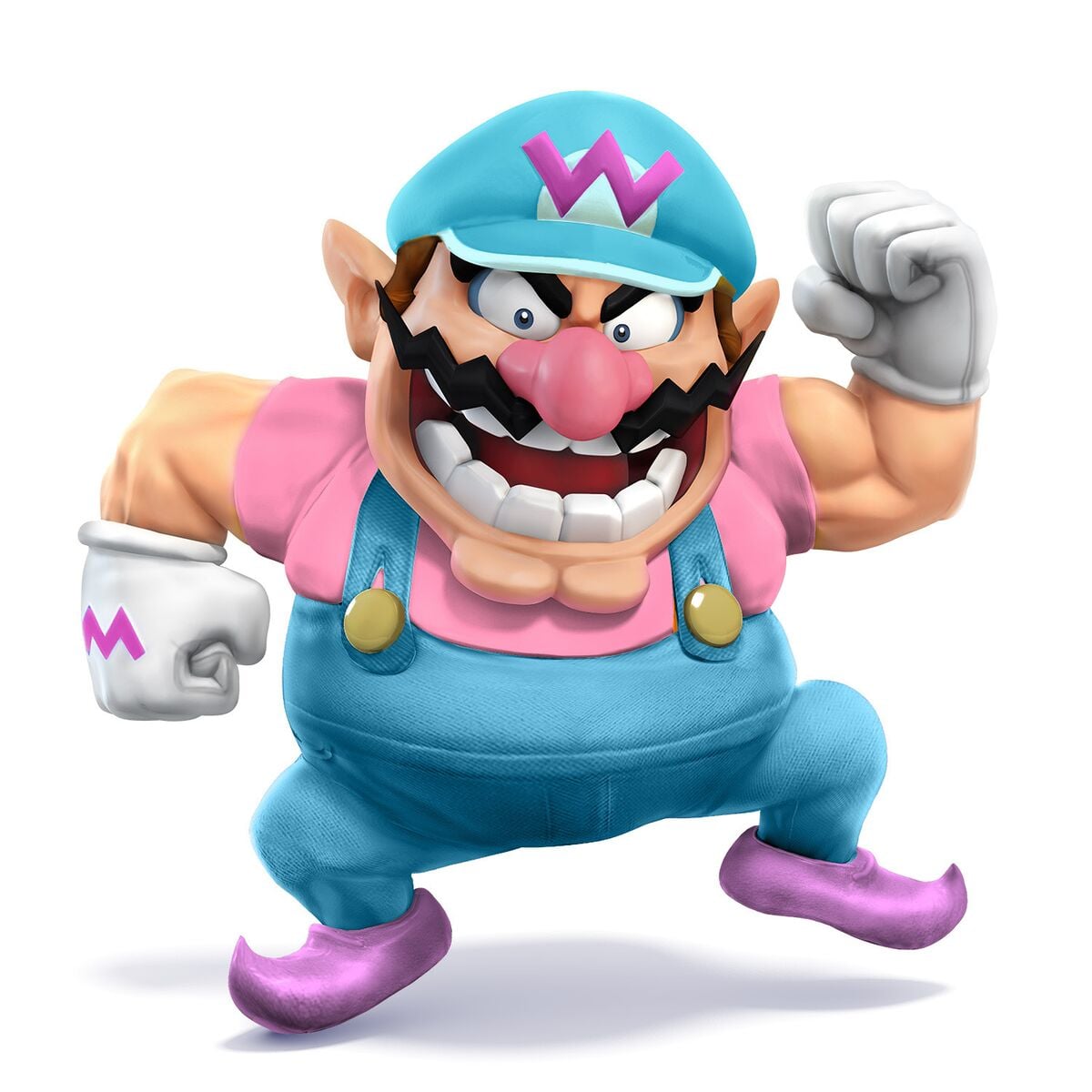 File:Wario SSB4 Artwork Overalls - Blue.jpg - Super Mario Wiki, the ...