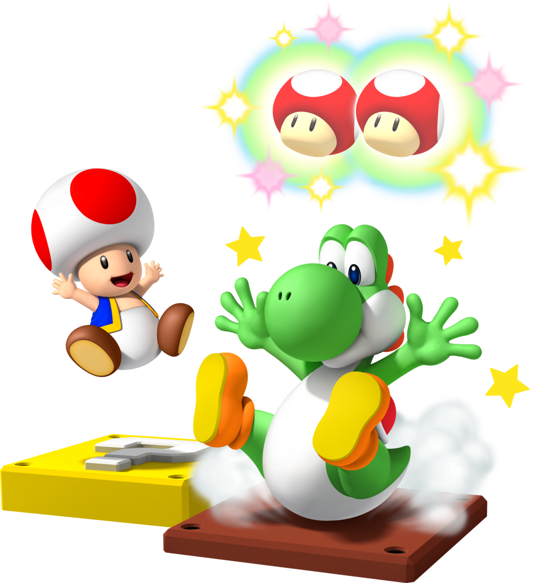 File:MP9 Toad and Yoshi Playing Fungi Frenzy Artwork.png - Super Mario ...