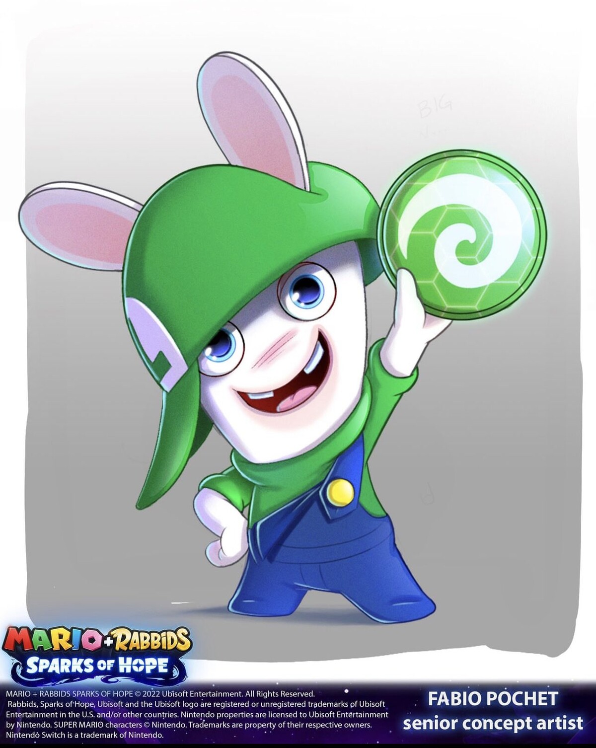 File:MRSOH Fabio Pochet Rabbid Luigi artwork.jpg - Super Mario Wiki, the Mario encyclopedia