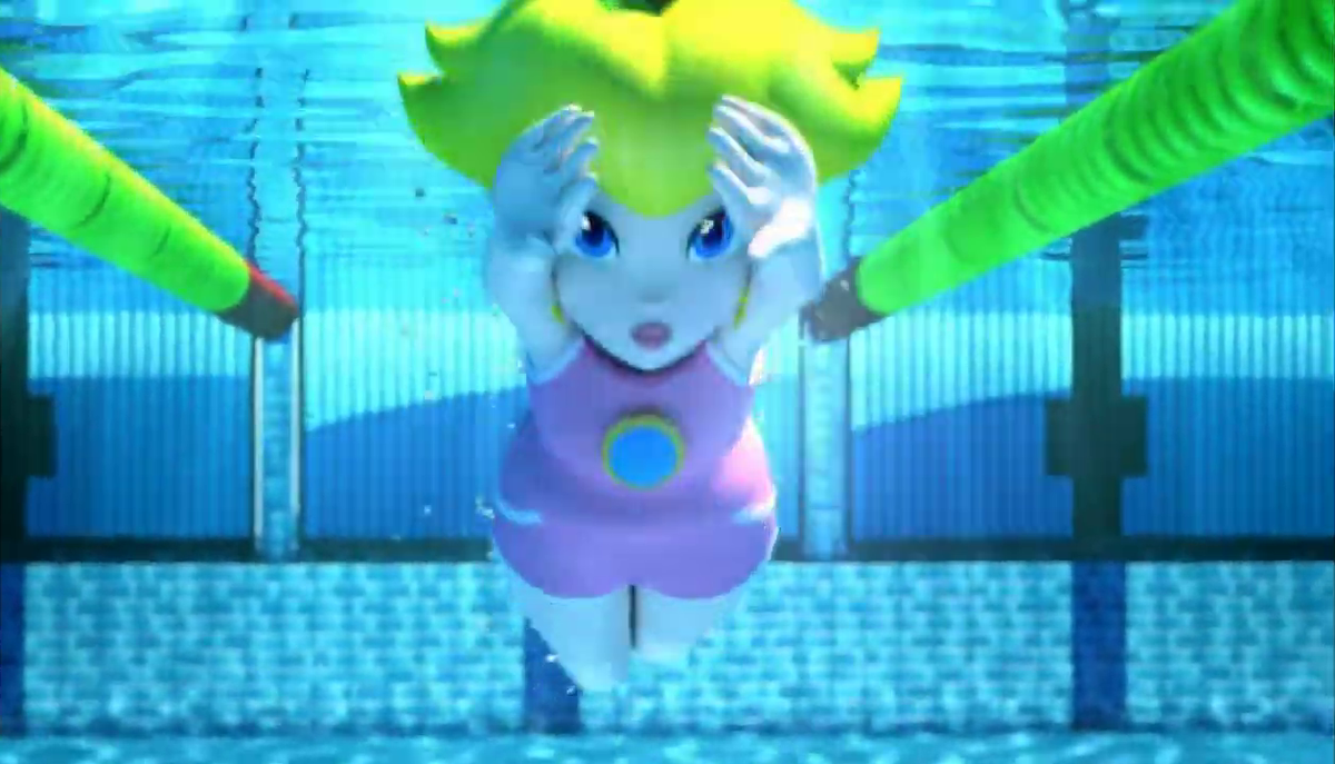 File:M&SatOG Intro Peach swimming 2.png - Super Mario Wiki, the Mario ...