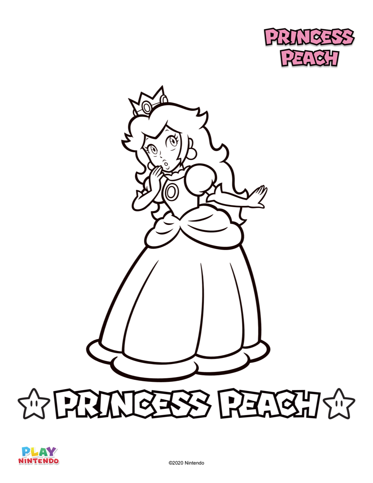 File:Paint by Number Princess Peach Activity blank.png - Super Mario ...