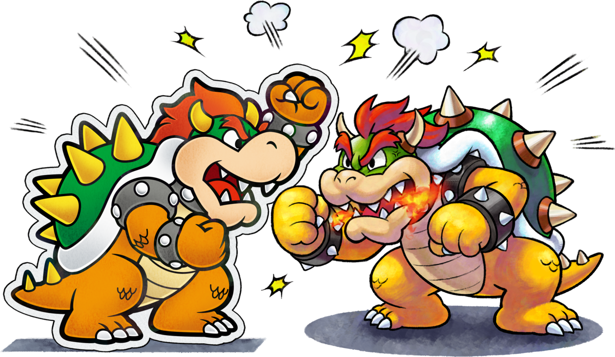 File:Bowser and Paper Bowser MLPJ artwork.png - Super Mario Wiki, the ...