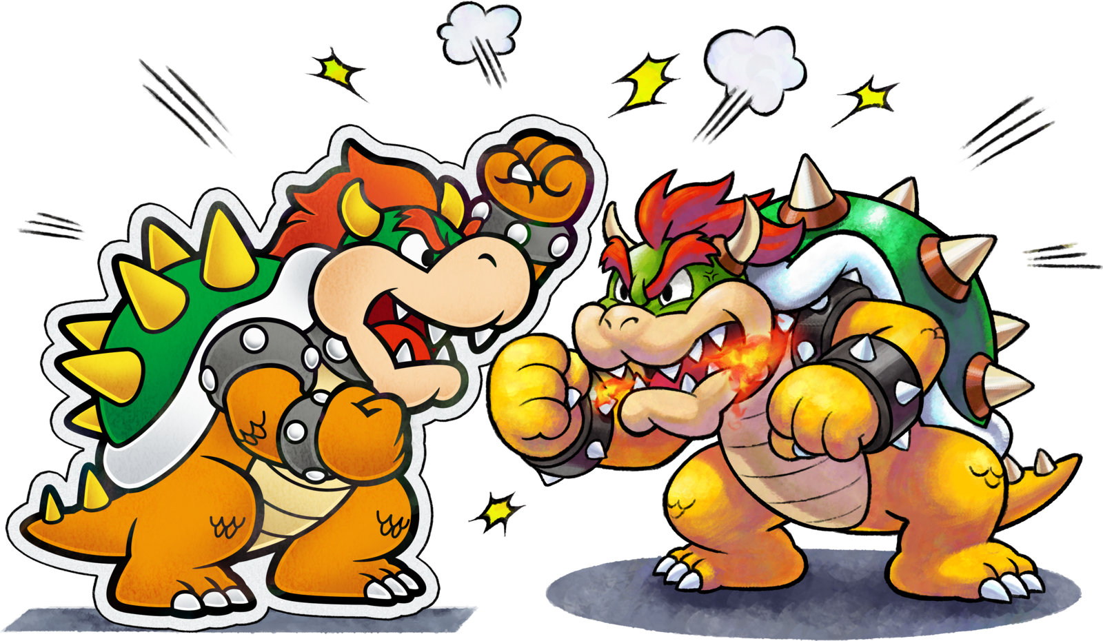 File:Bowser and Paper Bowser MLPJ artwork.png - Super Mario Wiki, the ...