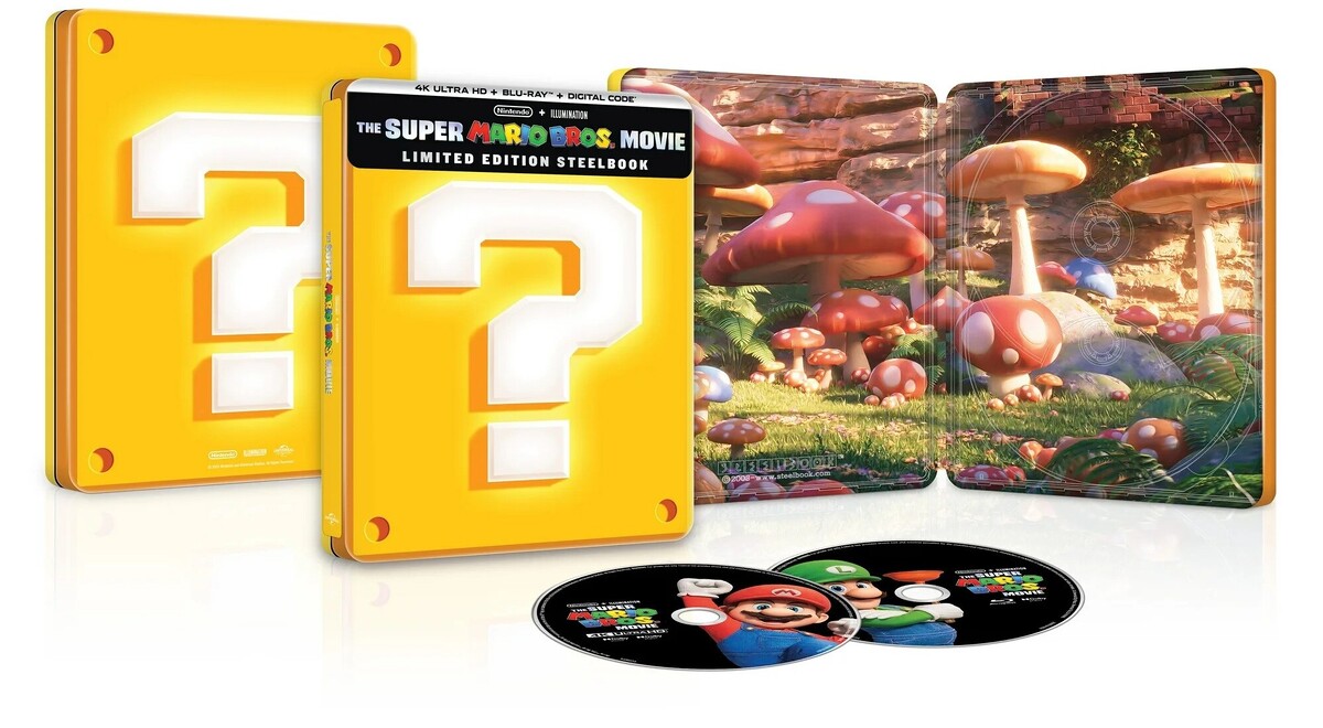 File:TSMBM Home release Question Block steelbook.jpg - Super Mario Wiki ...
