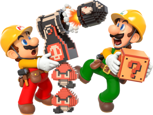 File:SMM2-Mario-Luigi-Goombas-Artwork.png - Super Mario Wiki, the Mario ...