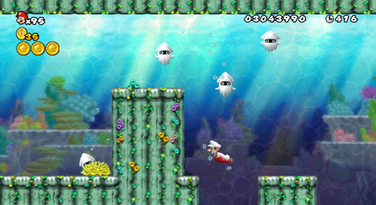 File:NSMBW Blooper Screenshot.png - Super Mario Wiki, the Mario ...