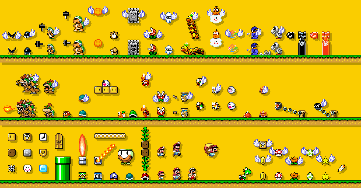 File:Super Mario Maker - Sprites artwork - Super Mario World.png ...