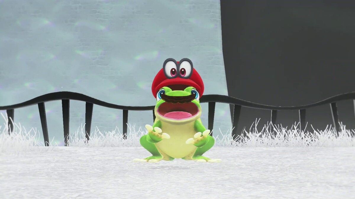 File:NM SMO Capturing a Frog.jpg - Super Mario Wiki, the Mario encyclopedia