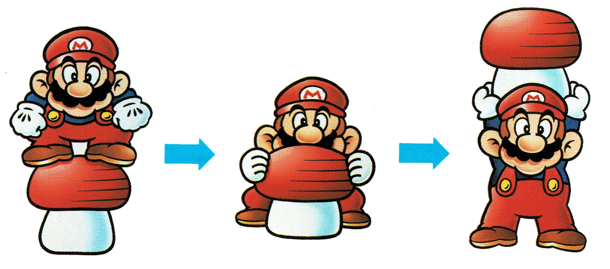 File:SMB2 Mario Lifting Mushroom Block Artwork.png - Super Mario Wiki ...