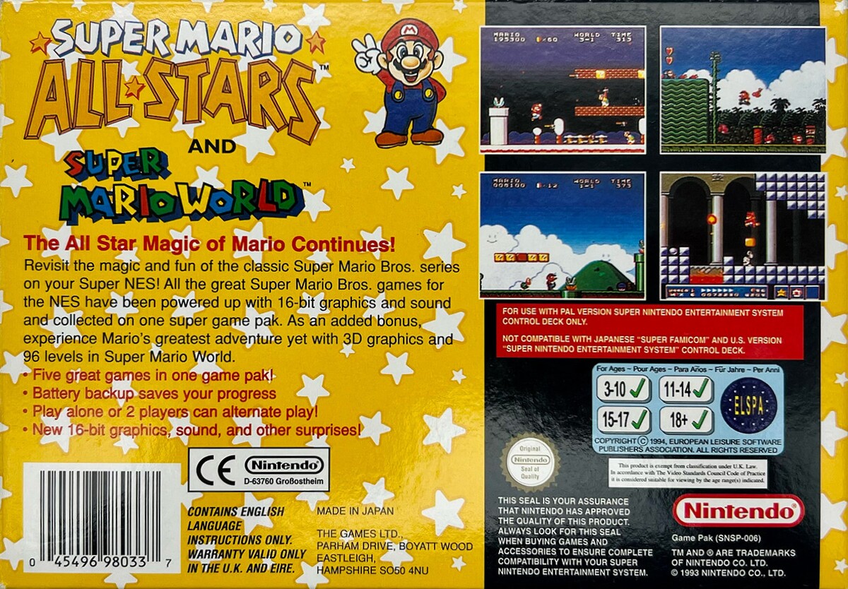 File:SMAS SMW Back Cover.jpg - Super Mario Wiki, the Mario encyclopedia