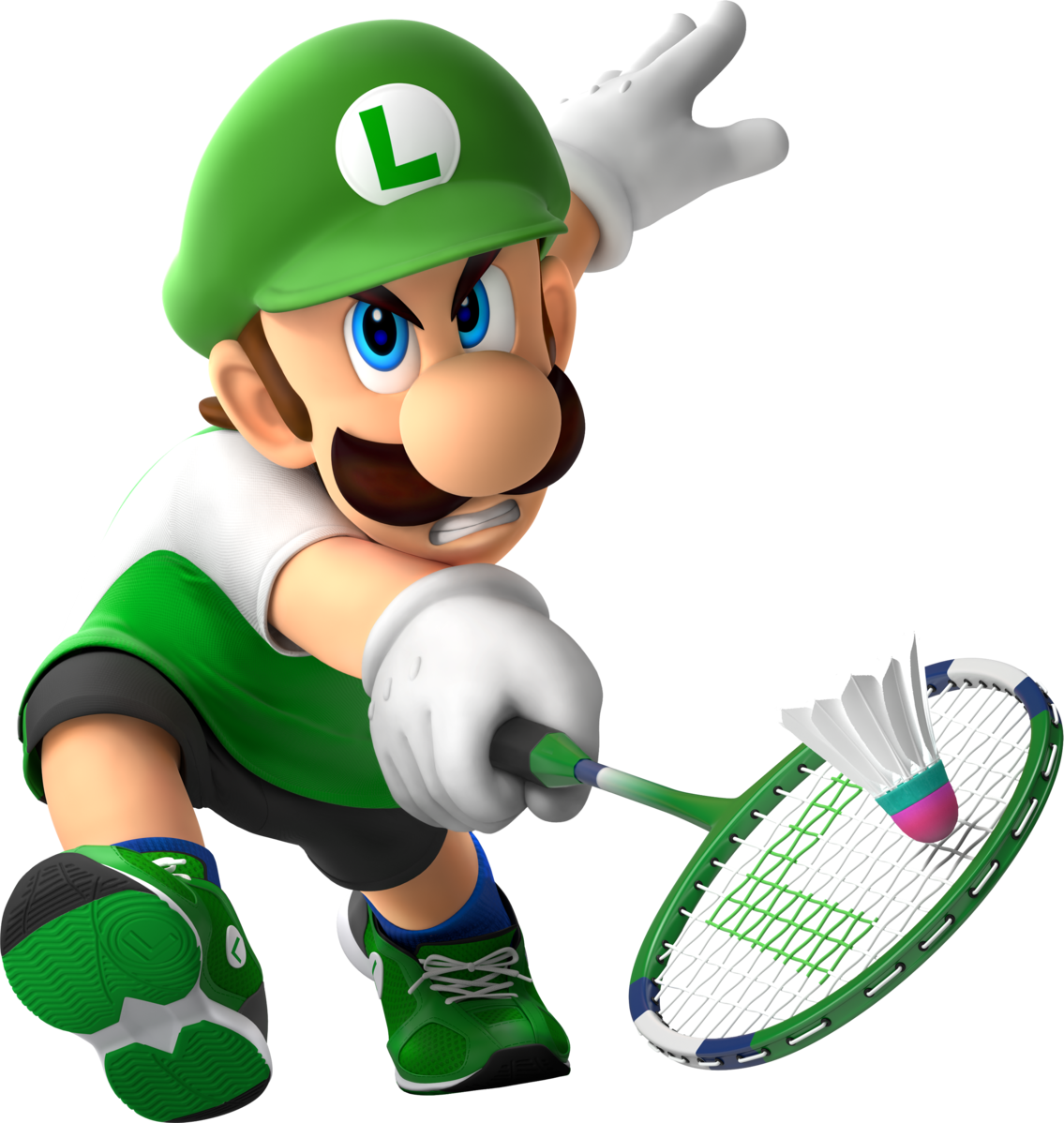 File:MSOGT Luigi Badminton.png - Super Mario Wiki, the Mario encyclopedia