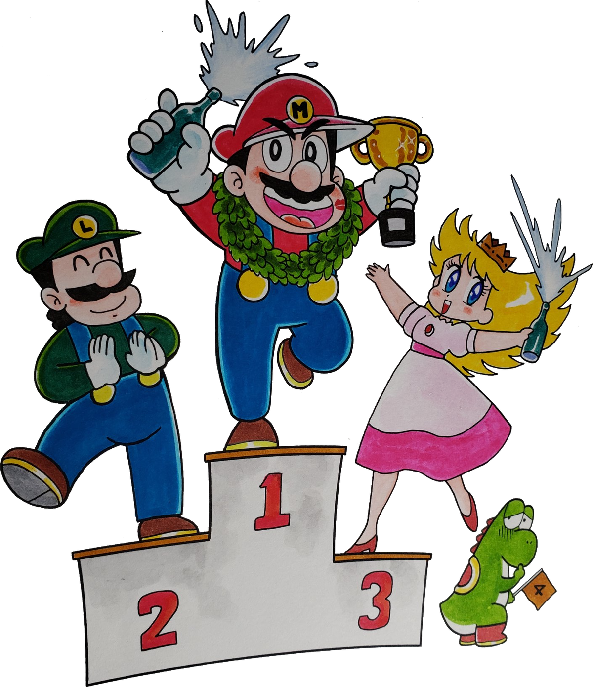 File:Mario Kart podium KC Mario.png - Super Mario Wiki, the Mario ...
