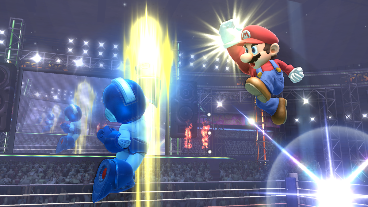 File:SSB4 Wii U - Mega Man Mario Jump Screenshot.png - Super Mario Wiki ...