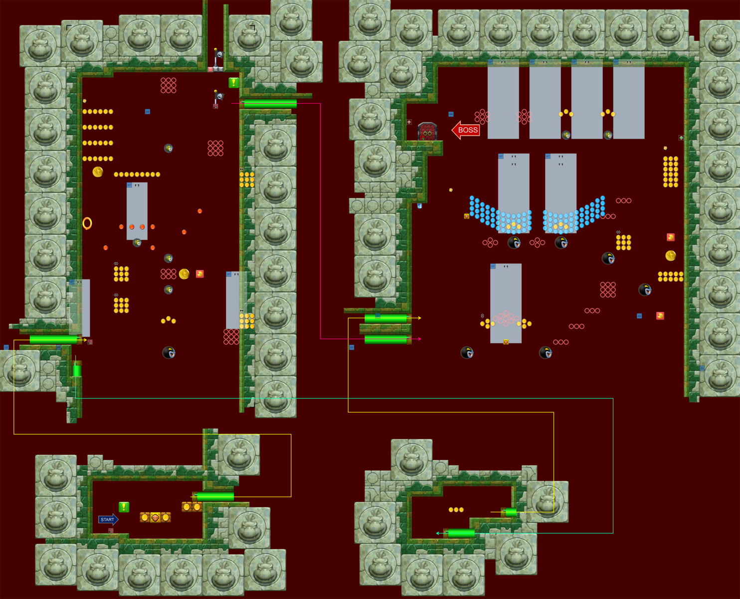 File:NSMBU Snake Block Tower Map.png - Super Mario Wiki, the Mario ...