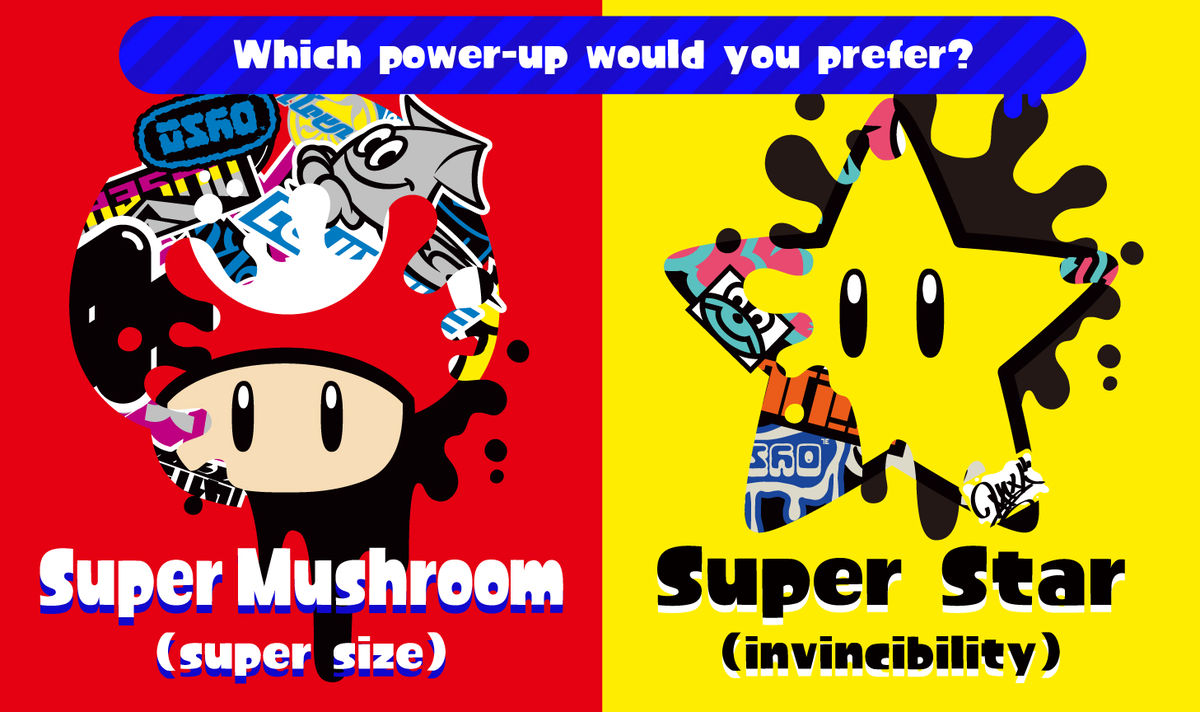 File:Splatoon 2 Super Mushroom vs Super Star Splatfest.png - Super ...