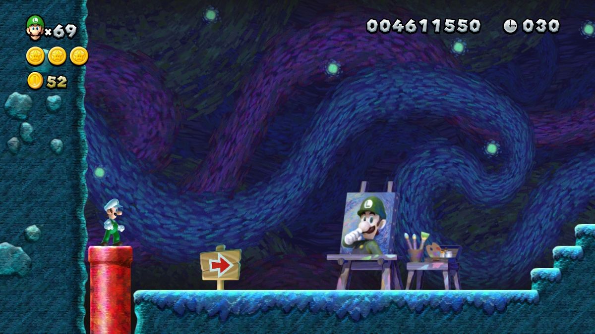 File:NSLU Painted Pipeworks Luigi Sighting.jpg - Super Mario Wiki, the ...